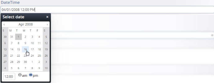 Widget configuration