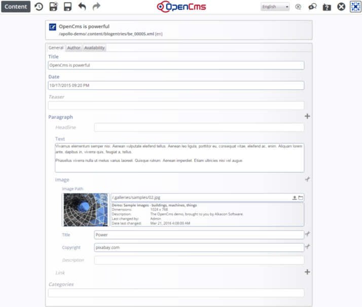 Form-based content editor