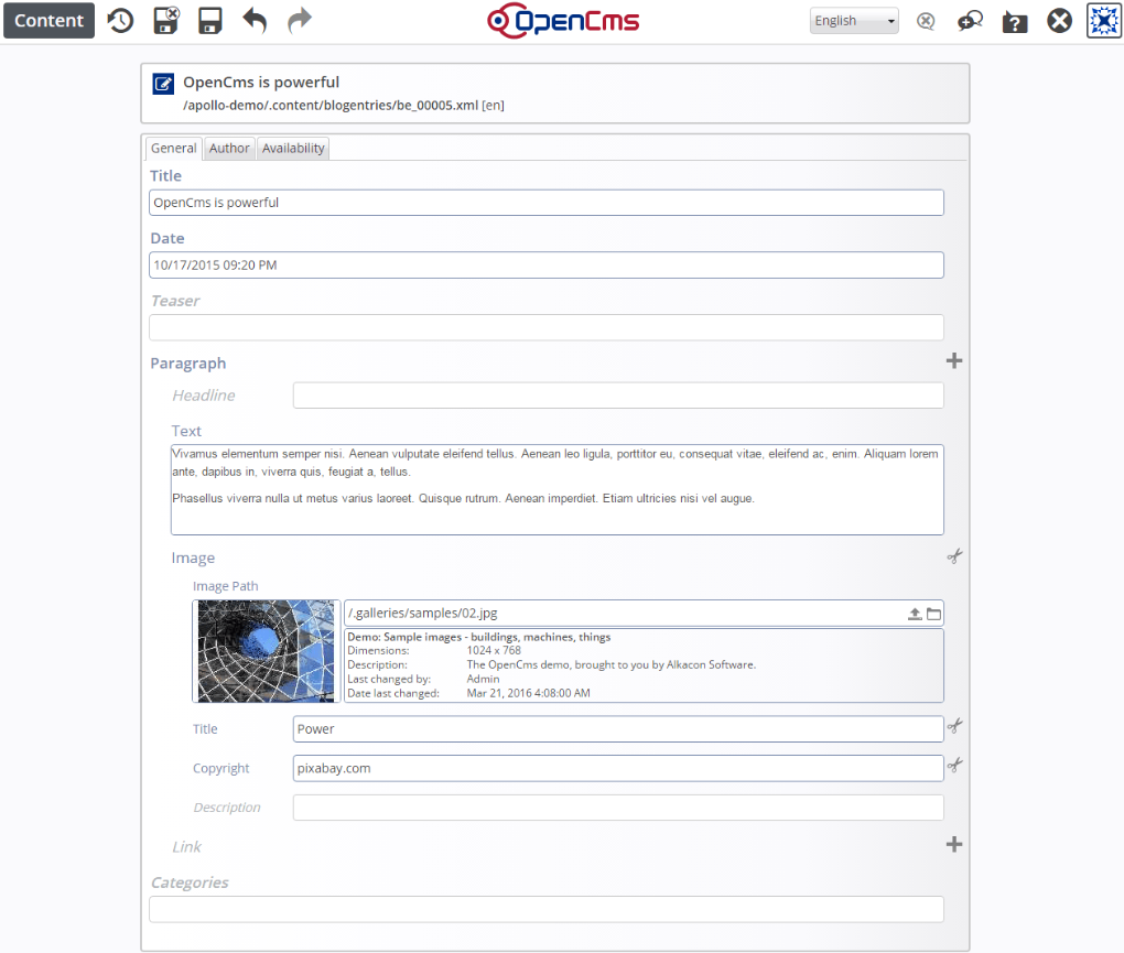 Form-based content editor