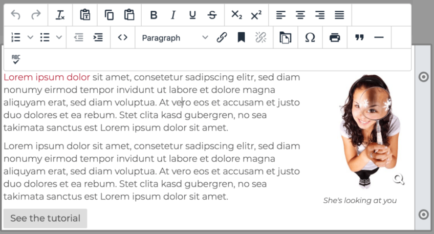 Inline content editor