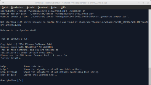 OpenCms shell