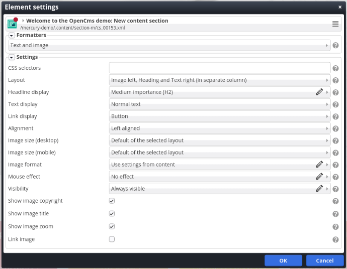 Element Setting Overrides