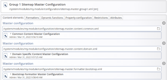 Sitemap Master Configurations