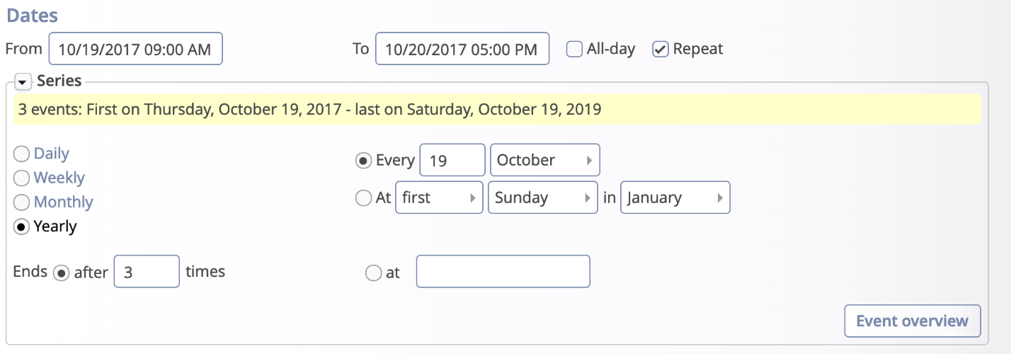 Widget configuration