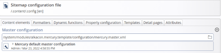 Sitemap Master Configurations