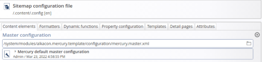 Sitemap Master Configurations